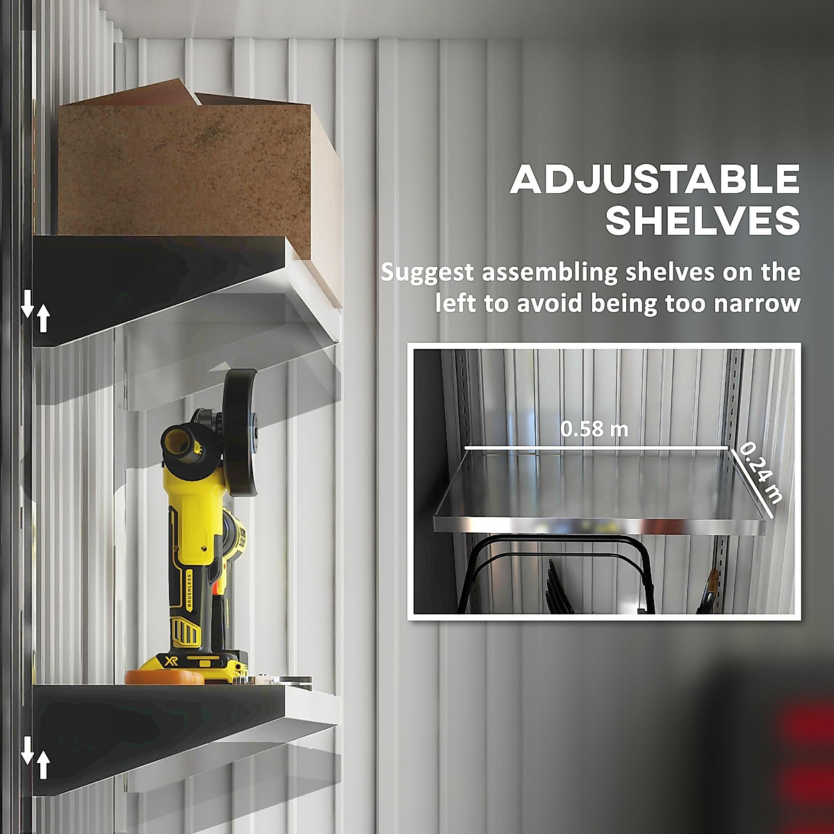 Outsunny 5.3' x 3' Outdoor Storage Shed, Metal Garden Tool House with Sloping Roof and Lockable Door for Backyard, Bike, Patio, Garage, Lawn, Gray