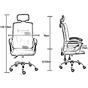 MayNuo Chair Ergonomic Chair Computer Swivel Chair Office Chair Pu Upholstered Seat Office Desk Chair Headrest Recliner Game Chair/Brown
