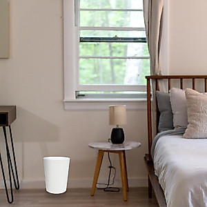 DAJITRE 1.8 Gallon Small Trash Can Wastebasket Recycling Bin Slim Profile for Compact Spaces Bathroom, Office, Bedroom, Kitchen (1.8 Gallon, White)