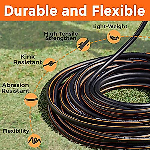 Giraffe Tools Garden Hose 50ft x 5/8", Water Hose Heavy Duty, Flexible, Lightweight Hybrid Hose with Swivel Grip Handle, Male to Female Fittings