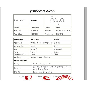 Akersunder Sunifiram Powder, Purity 99+%, 25 Grams. Include 100mg Scoop