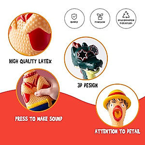 Lufei Squeaky Rubber Chicken Dog Toy - Screaming Dinosaur Squeaky for Small/Medium Dogs