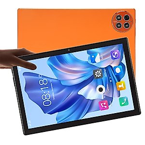 ICRPSTU Smart Tablet, Support 4GLTE 5GWiFi 10000mAh Portable Octa Core CPU 10in Tablet for Studying (Orange)