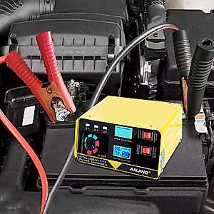12V 24V Car Battery Charger, 15A Lead-Acid Lithium Battery Charger, Smart Trickle Charger Maintainer, Deep Cycle Battery Repair Charger Automotive Desulfator for Car Motorcycle Truck Boat Lawn Mower