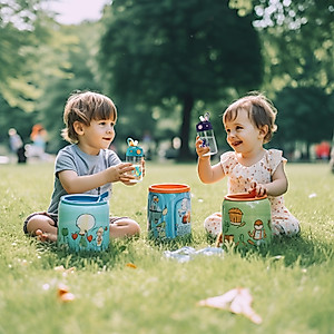 Sunday Merry Water Bottle with Straw, Leak Proof and Portable Plastic Water Bottle,Tritan BPA-Free, Sports Drink Bottle Design for Children, Adults, Cycling, School & Office, 420ml