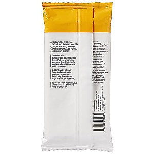 AmazonCommercial Leather Cleaning Wipes, 30 Count, 4 Pack (120 Total Wipes)
