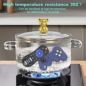 PlamPlam Baby Teether Toys - TV Remote Control and Gamepad Shape Silicone Toddler Teething Pacifiers Girl Boy Teethers for Babies 3 6 12 Months (Black+Blue)