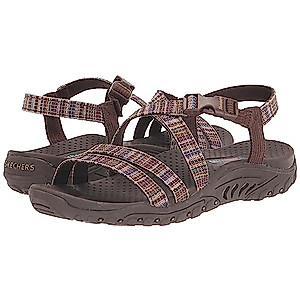 Skechers Women's Reggae-Bold Ambition Sport Sandal, Chocolate Multi, 7.5