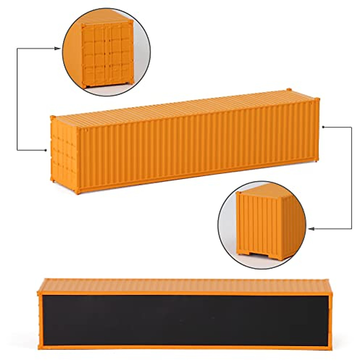 C15008 9pcs Model Train N Scale 1:160 Blank Shipping Container 40ft Cargo Box 40' Freight Car (40ft)