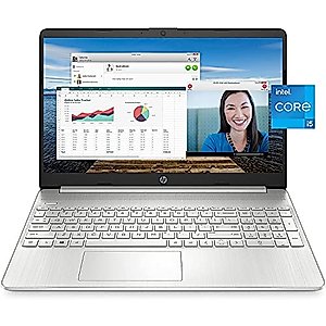 2022 HP 15.6in FHD Slim and Light Laptop, Intel Core i5-1135G7, 8GB RAM, 256GB SSD, Iris Xe Graphics, HDMI, Webcam, WiFi, Windows 11, Natural Silver, W/ 2-Week IFT Support dy20xx 15-15.99 inches