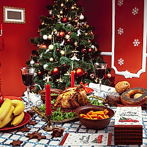 Geyoga 200 Pcs Guest Napkins 2 Ply Bathroom Paper Napkins Disposable Hand Towels for Christmas Xmas Thanksgiving Party Supplies Dinners Kitchen Decor(Christmas Truck)