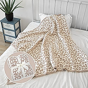 Throw Blanket Soft Micro Plush Leopard Blanket (50x60inches) Warm Reversible Cheetah Blanket Leopard Pattern Throw for Couch Bed Sofa…