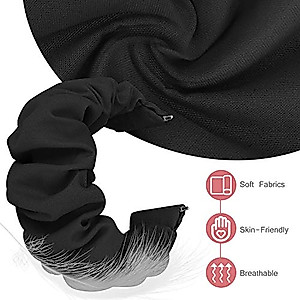 20mm 22mm Scrunchies Watch Bands, Cute Elastic Replacement Bands for Women with Quick Release Bar, Fabric Band for Samsung Galaxy Watch 4 5 Pro Galaxy Active, Active 2 40mm 44mm Watch Smartwatch Bla-S