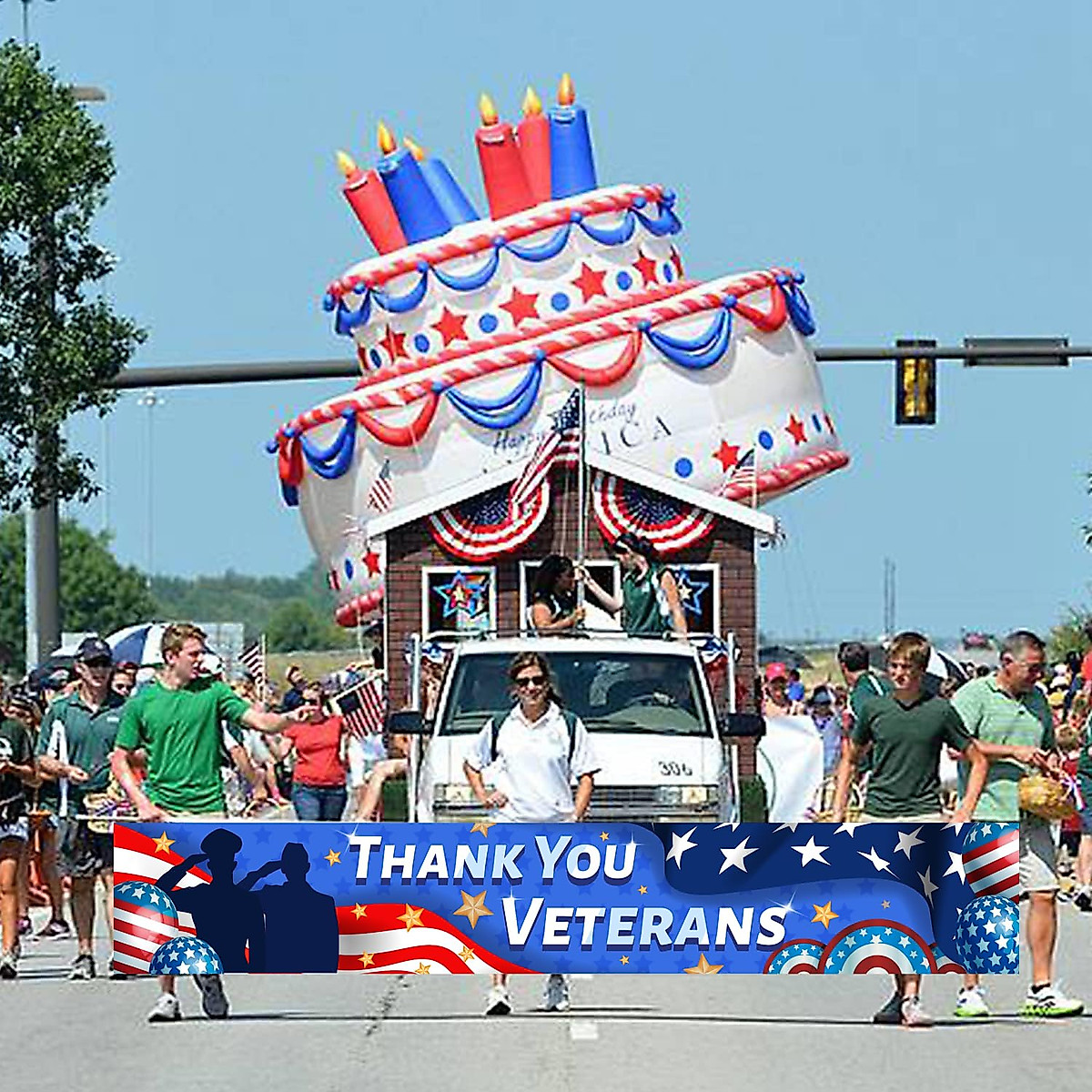 Veterans Day Banner Veterans Day Decorations Outdoor, Thank You Veterans Banner, Veterans Day Yard Sign, American Flag Patriotic Soldier Outdoor Veterans Day Banner