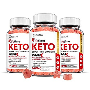 Justified Laboratories (3 Pack) Lifetime Keto Max Gummies 448MG Contains Organic Bamboo Acai Berry with Pomegranate Juice 180 Gummys