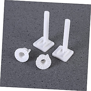 Mikikit 4 Pcs Toilet Hinge Bolt Set Plastic Screws and Nuts for Toilet Seat Installation