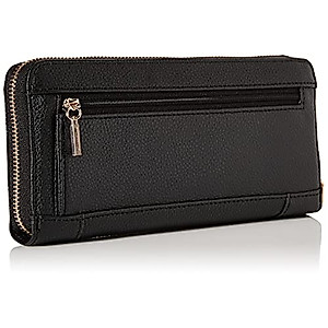 GUESS womens Naya Large Zip Around Wallet, Black, One Size US