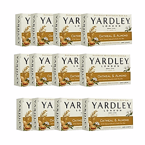 Yardley London Oatmeal and Almond Naturally Moisturizing Bath Bar, 4.25 oz. (Pack of 12)