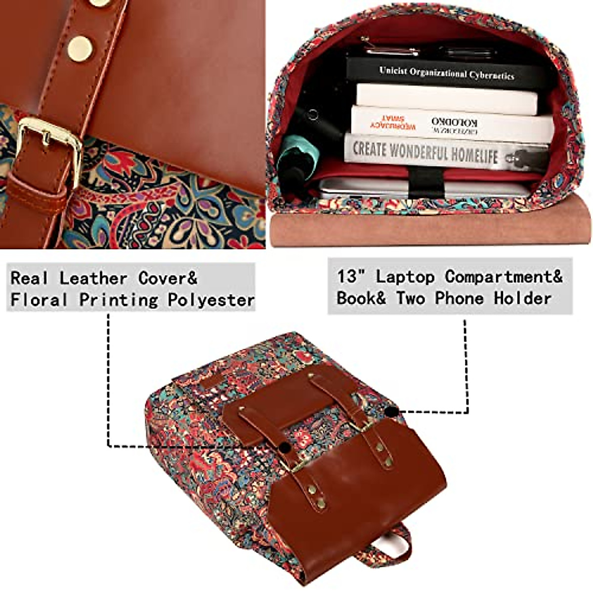 Backpack Purse for Women Travel Backpack Casual Daypack College School Backpack for Girls BP-11 (HS)