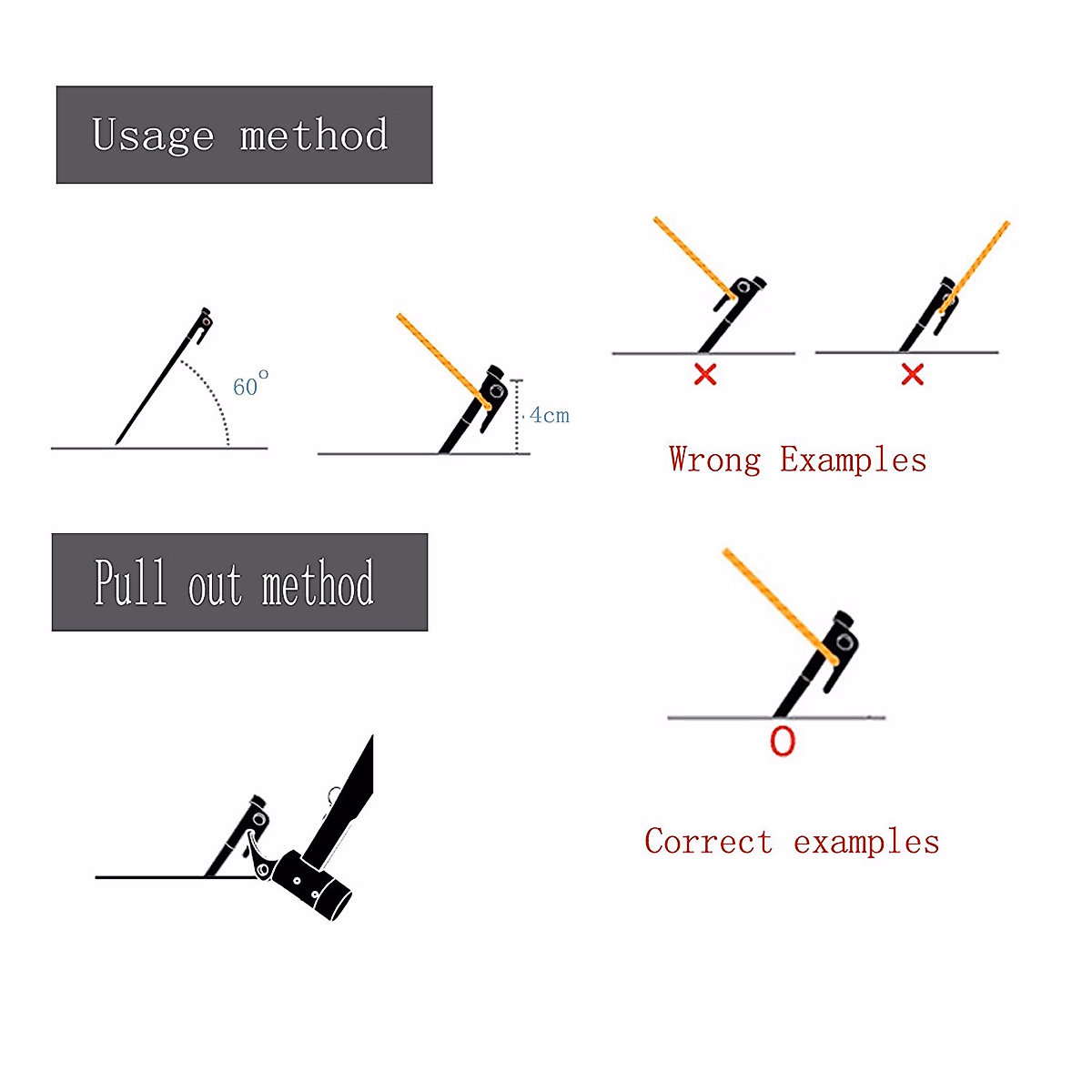 IUMÉ 10-Pack Tent Stakes, Black / 11.8inch Heavy Duty Camping Stakes with Oxford Fabric Pouch, Unbreakable and Inflexible Steel Ground Stakes Tent for Outdoor Trip Hiking Gardening