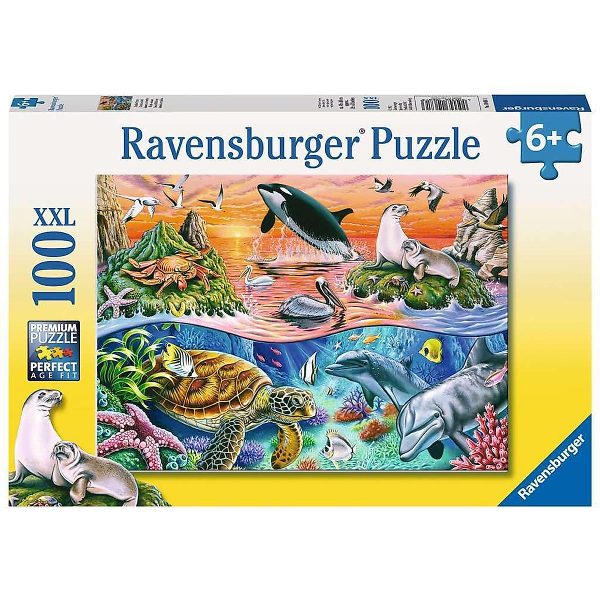 Ravensburger Beautiful Ocean Jigsaw Puzzle | 100 Unique Pieces | Kid-Friendly, Durable & Educational | Perfect for Ages 6 & Up | FSC Certified for Sustainability
