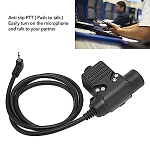 Jopwkuin PTT Adapter Cable, Temperatures Resistant Clip on Reinforced Professional PU Cable U94 PTT Adapter for T5100 for T5400 for T5920