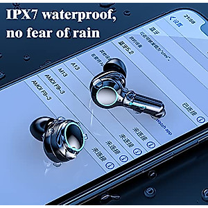 Wireless Bluetooth headset Waterproof in-ear earplug Fingerprint touch two pairs,Built-in microphone noise reduction With dual LED display Large capacity charging cabin,Compatible computer phone