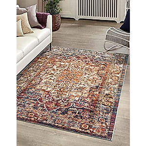 Unique Loom Isabella Collection Area Rug - Adjani (10' x 14' Rectangle, Multi/Beige)