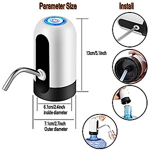 Upgraded Water Bottle Pump, GuangTouL 5 Gallon USB Charging Automatic Drinking Water Pump, Universal 2-5 Gallon Jugs Portable Electric Water Bottle Dispenser for Home Kitchen Office Camping
