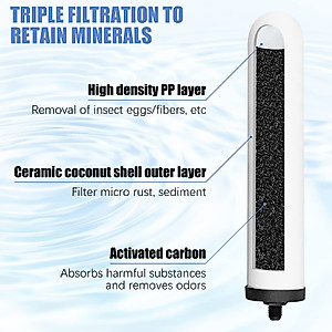 RUN.SE Countertop Water Filter System, Easy Install Water puriter, Sink Water Faucet, Alkaline Material Filter Machine (1 Filter Included)
