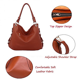 FiveloveTwo Women Top-Handle Bag Shoulder Bag Satchel Handbags Tote Bags Purse Khaki