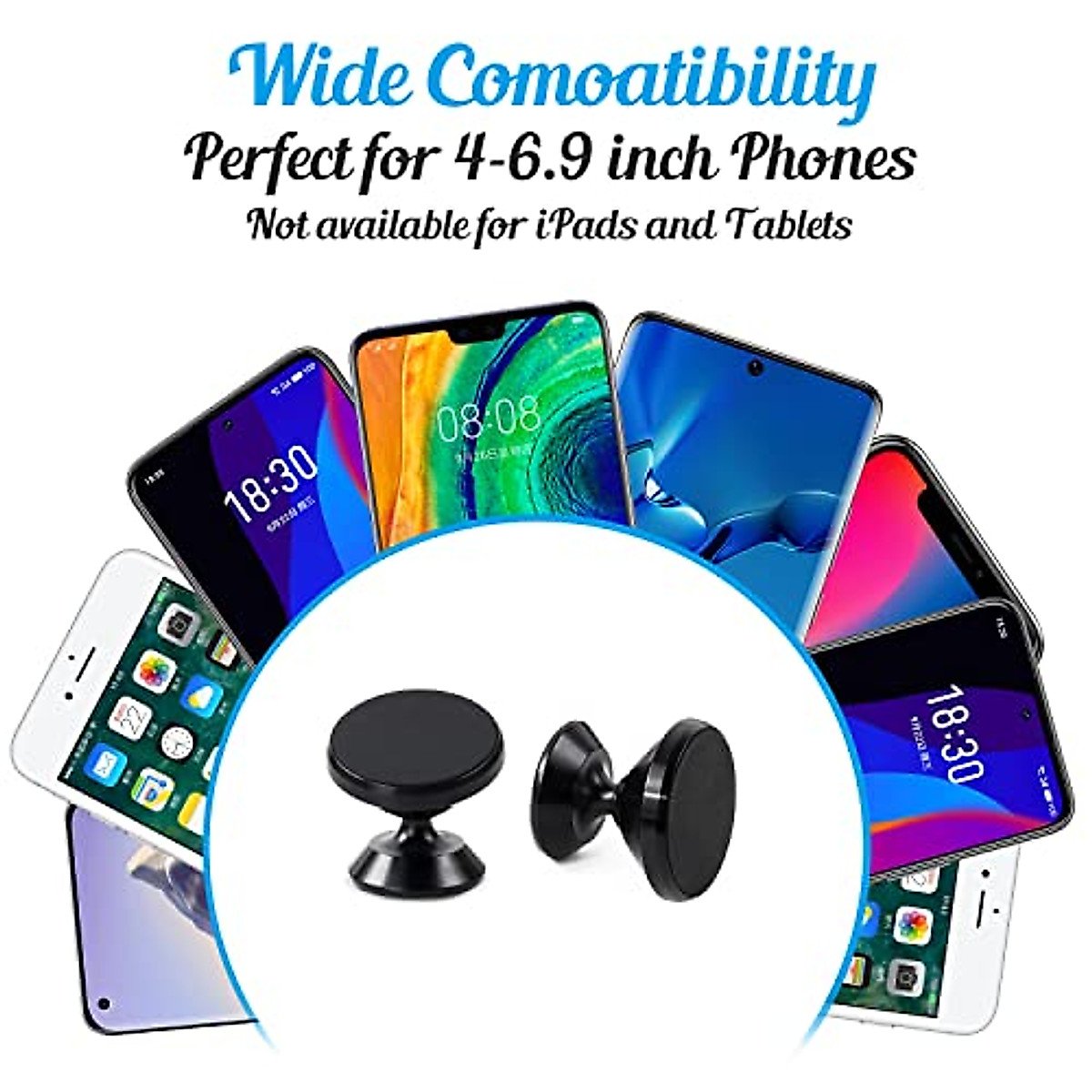 TANGLEI Magnetic Phone Car Mount Holder, Universal Dashboard Phone Holder for Car