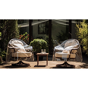 Outdoor Swivel Lounge Chair Cover ,Waterproof Outdoor Chair Covers,Patio Swivel Chair Covers for Outdoor Furniture (1Pack-Transparency, 30" W x 34" D x 38.5" H) (CRYSTAL, 30" W x 34" D x 38.5" H)