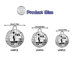 40 Pcs Mini Disco Balls for 70s Party Decor