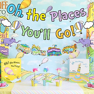 Oh The Places You'll Go Decorations Dr Seuss Party Decorations Oh The Places You'll Go Banner Hot air Balloon Decorations Kindergarten Preschool Graduation Decorations