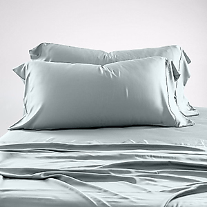 Olive + Crate Tencel Eucalyptus Pillowcases - 100% Tencel Lyocell Cooling Pillow Cases for Hot Sleepers - Hypoallergenic, Moisture-Wicking, Silk Alternative, Vegan - King Size Set of 2 [Eucalyptus]