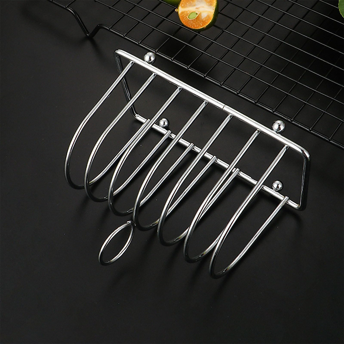 JAGTRADE Toast Bread Rack Stainless Steel Bread Holder Kitchen 6 Slices Bread Display Stand Lightweight Food Display Tool