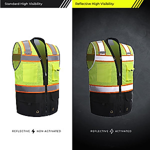 Shine Bright Safety Vest - High Visibility with Reflective Straps and Pockets – Premium, Soft, Durable, and Breathable – ANSI CLASS 2 (Size XL, Black)
