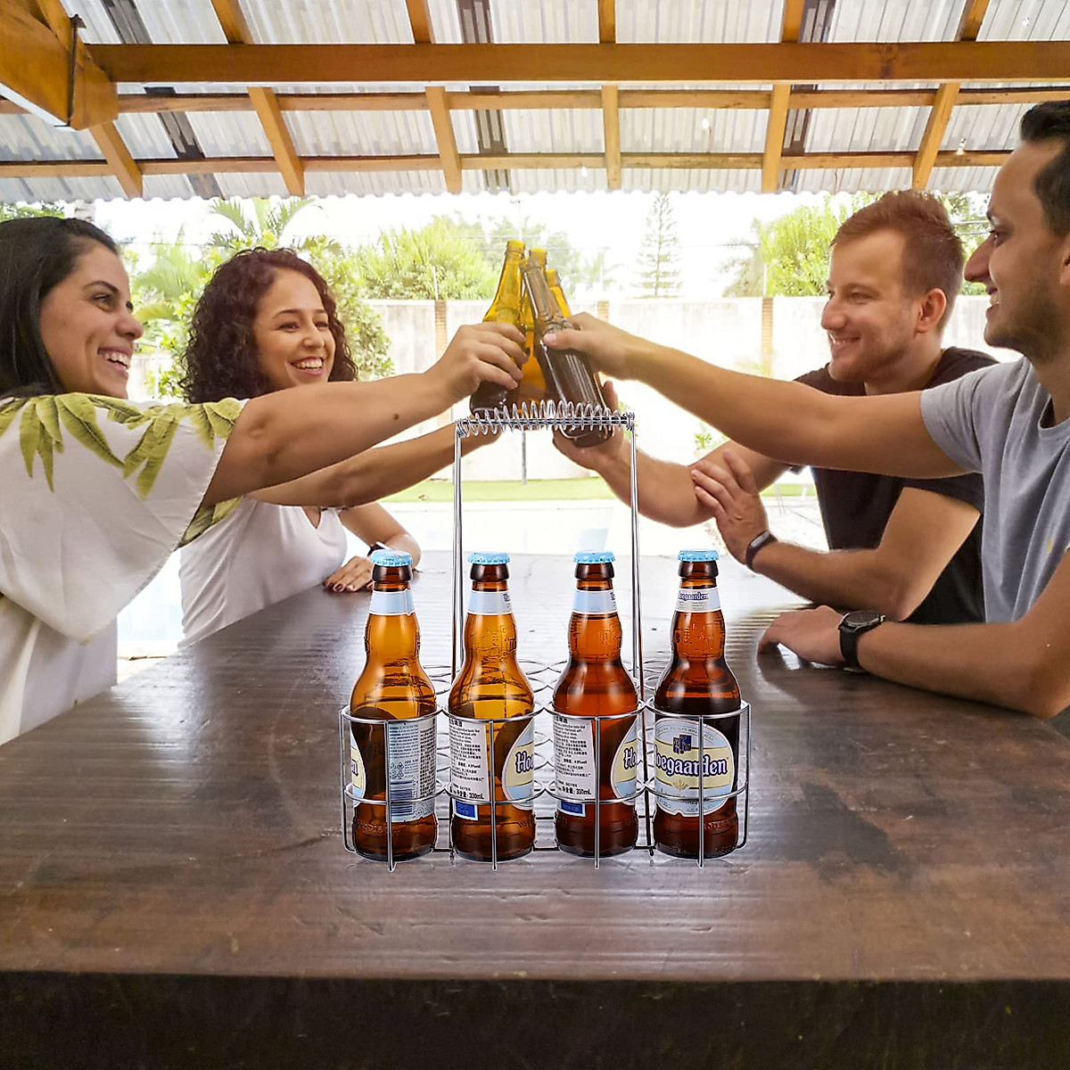 UPKOCH Wire Water Bottle Metal Wine Bottle Carrier Wire Bottle Carrier Wire Water Bottle Carrier Metal Wire Bottle Holder Metal Drink Carrier with Handle Metal Wine Rack Metal Wine