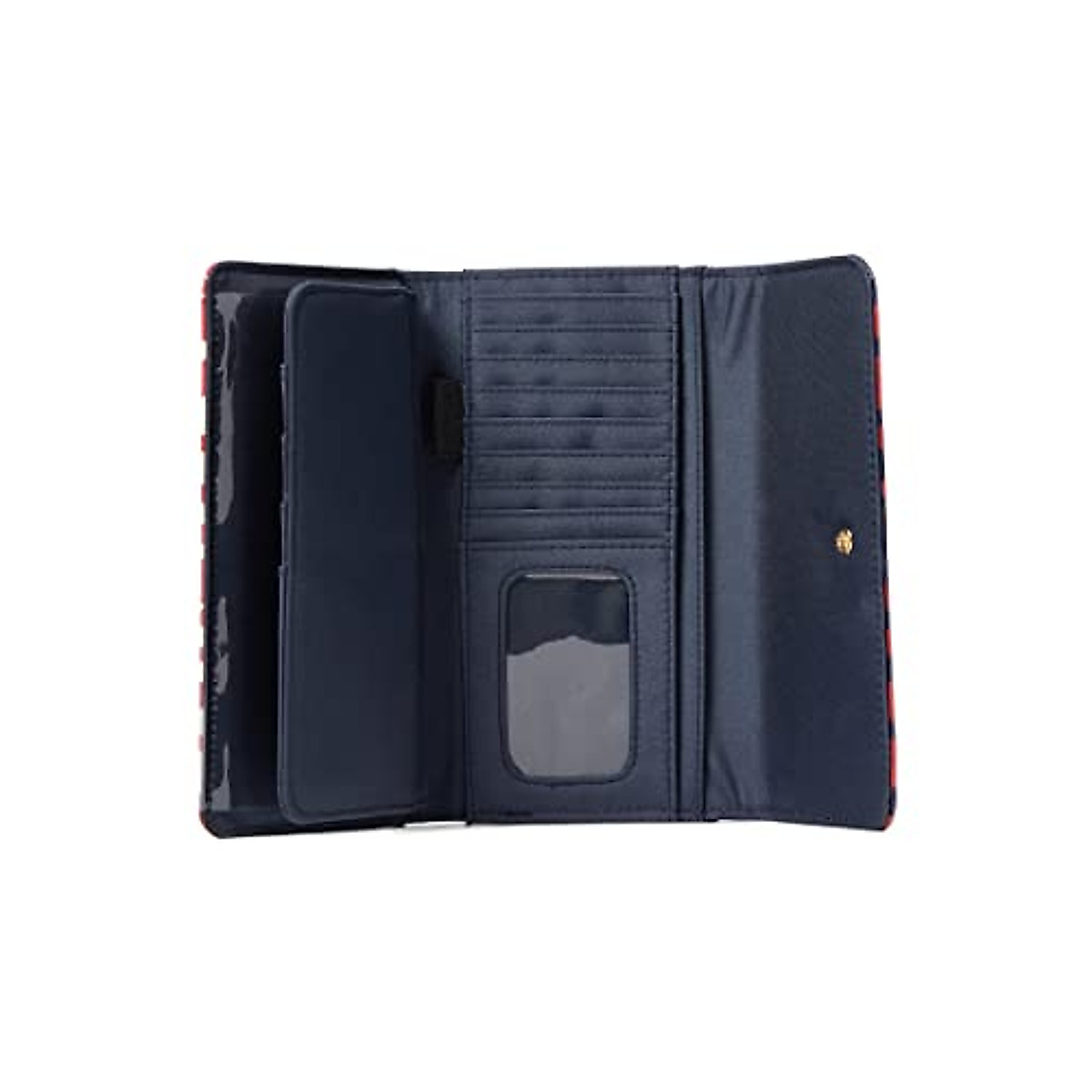 Tommy Hilfiger Beth II Flap Continental Wallet Bias Bicolor Texture PVC Navy/Red Multi One Size