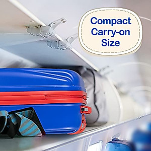 Olakids Kids Luggage Set, 12’’ Travel Backpack and 18’’ Carry on Suitcase with Rolling Spinner Wheels for Children Boys Girls, 2 Pcs Trolley Case Gift for Toddlers (Blue Dinosaur)