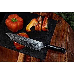 OXFORD CHEF Chefs Knife 8 inch Best Damascus- Japanese- VG10 Super Steel 67 Layer High Carbon Stainless Steel-Razor Sharp, Stain & Corrosion Resistant, Awesome Edge Retention