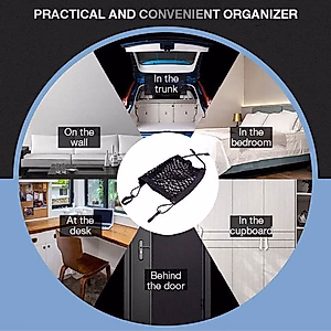 ASDSA Car Mesh Organizer Driver Elastic Storage Net Bag for Front seat Back Between Seats Barrier Pet Kids (3 Layers)