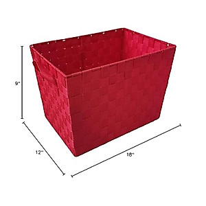ITALIA 3-pack Large Nylon Basket Red color Size: 15 x 10 x 8" H