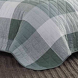 Eddie Bauer - Queen Quilt Set, Cotton Reversible Bedding with Matching Shams, Medium Weight Home Decor (Boulder Green, Queen)