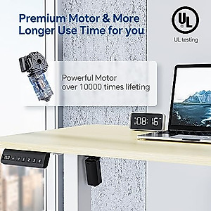 Standing Desk, Height Adjustable Desks with Powerful Motor and Cable Management,Electric Sit Stand Desk with Hight Preset Design for Home Office Use 55x24 in Maple