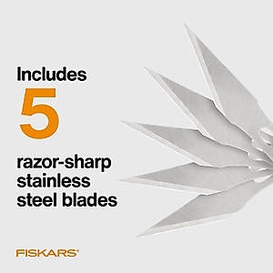 Fiskars 196010-1006 Standard Number 11 Blades, 5 Pack, Orange