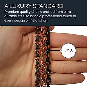 RCH Hardware CH-S51-16-BLK-3 Fixture Chain, Black, 14 Gauge