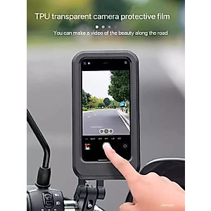 QXTEI Bike Phone Mount | Waterproof Cell Phone Holder for Bicycles & Motorcycles | 360° Rotation for Vertical & Horizontal View During Road Rides | Shock-Proof & Compatible with 4-6.5” Smartphones