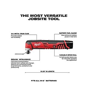 Milwaukee M12 12-Volt Lithium-Ion Cordless Jigsaw and Oscillating Multi-Tool Kit with Two 1.5Ah Batteries, Charger and Tool Bag